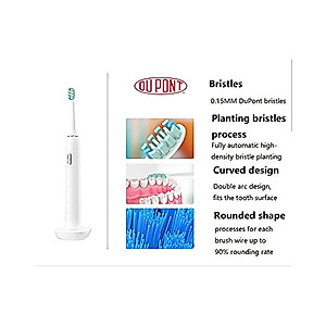 YARONGJIE Electric Toothbrush for Adults, Sonic Electric Toothbrush,Smart Timing for 2 Minutes Powerful Cleaning, 45000 VPM,90 Days Long Battery Life, IPX7 Waterproof Available for Bathing (White)