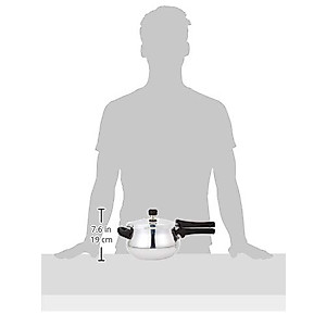 Prestige PRDAH3.3 Deluxe Plus 3.3-Liter New Flat Base Aluminum Pressure Handi for Gas and Induction Stove, Small, Silver