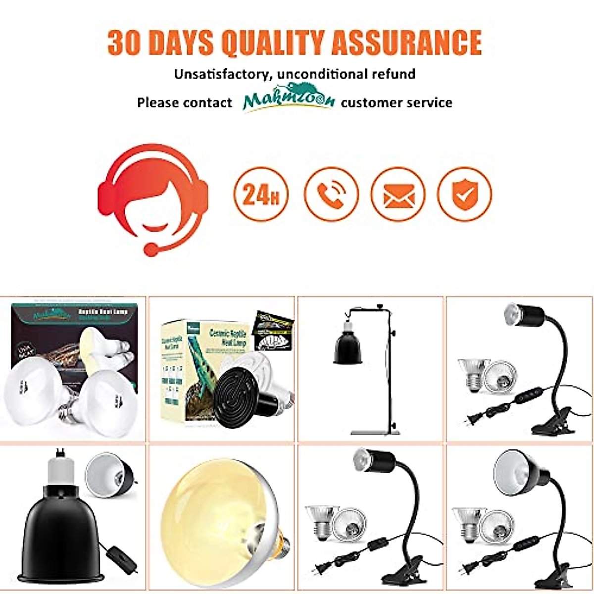 Makmzoon Reptile Heat Lamp, UVA UVB Turtle Light Bulb*2 Reptile Light Fixture with 360° Rotatable Hose and Timed Suitable for Turtle Reptile Plant (2 Pack 50w Bulb)