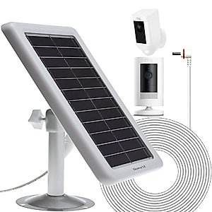 Solar Panel Charger for Ring Spotlight Camera, Ring Stick Up Camera,5 V 4.5 W Output Fast Charging,DC 3.5 Ring Special Connection Charging Port (White 1 Pack)