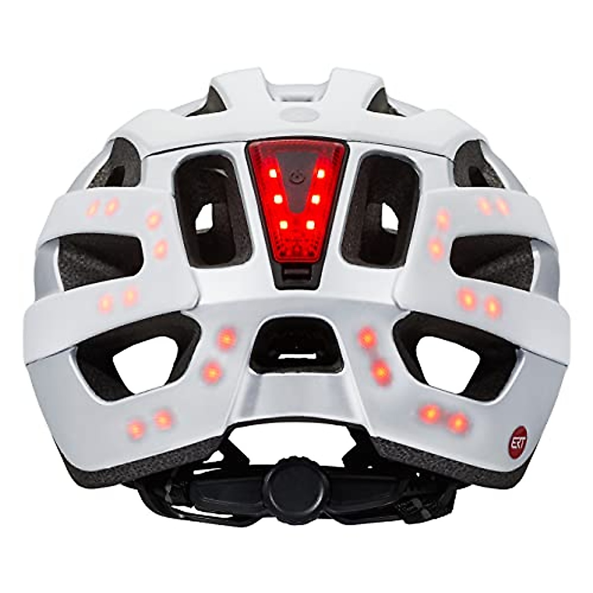 Schwinn LED Insight ERT Bike Helmet for Youth Boys Girls, Front & Rear LED Lights, Can Fit Head Circumference 54-58 cm, 19 Air Vents, Adjustable Strap, Medium White