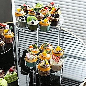 HeiMma 8 pcs Clear Acrylic Cake Stands, Round Cake Cupcake Stand for Dessert Table, Dessert Table Display Set, Buffet Risers for Display for Food, Size: 6” D,8” D,10” D,12” D