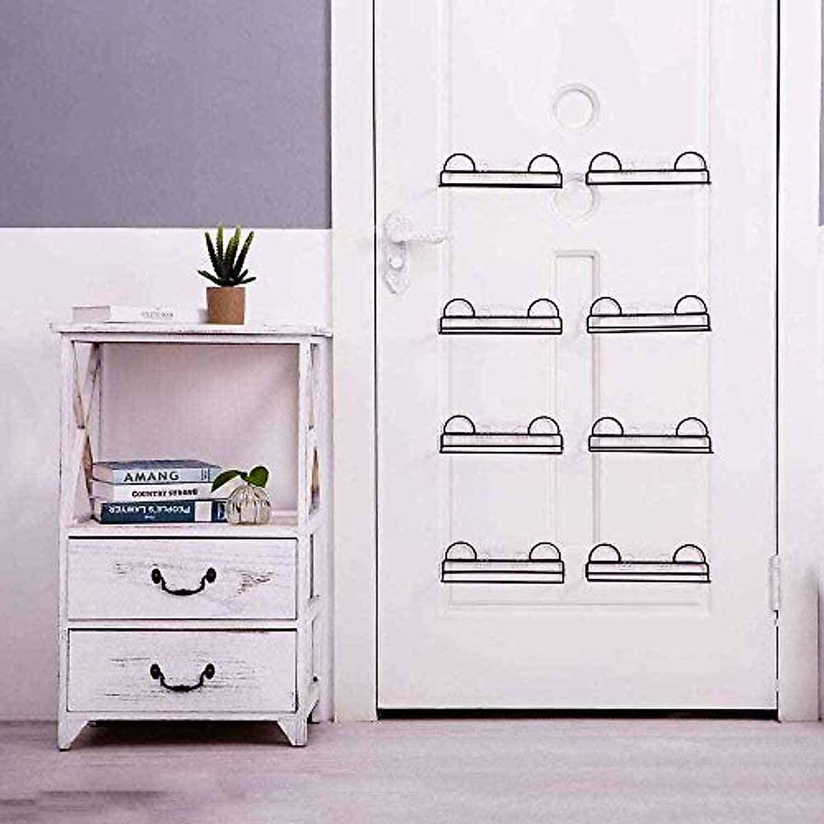 TAZSJG Paste Wrought Iron Shoe Rack Bathroom Slippers Shelf Home Living Room Creative Shoe Hook Suction Wall-Mounted Shoe Rack