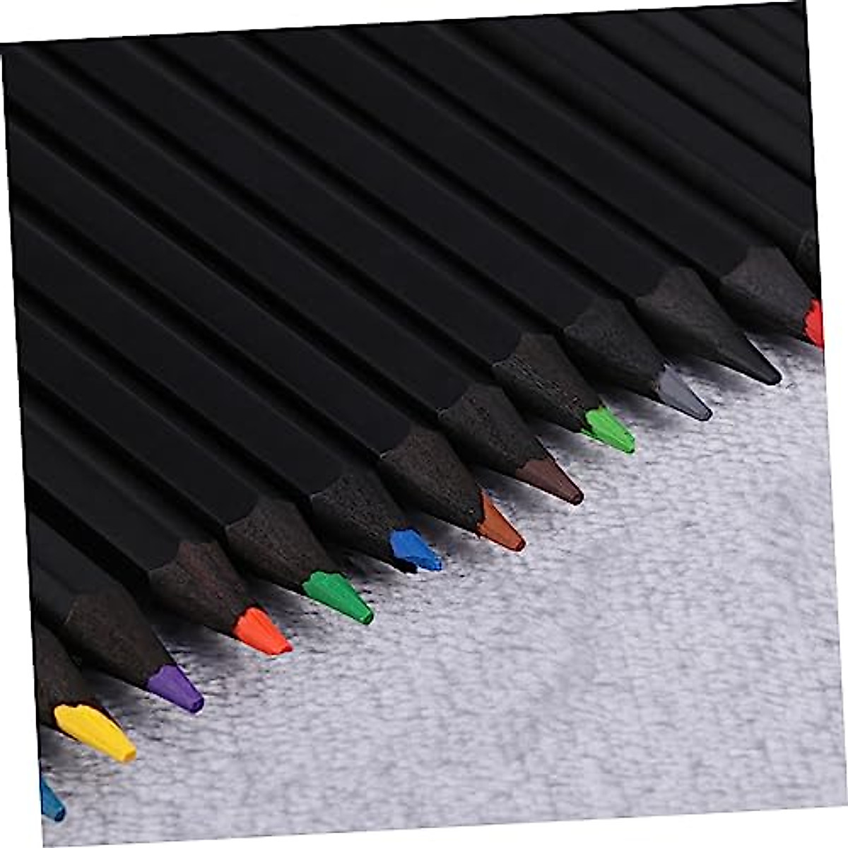Black Pencil 1 Set 24 s Black Suits Artist Colored Pencils Art Pencils 24 Color Pencils Natural Paper Tube Bamboo Black Coloring Pencils with Case Black Pencil Black Suit
