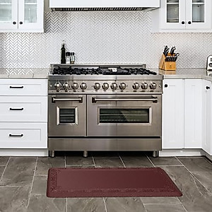 Anti Fatigue Kitchen Mat for Floor by DAILYLIFE, 3/4" Thick Kitchen Cushioned Mat, Standing Comfort Mat for Home, Office, Garage - Non-Slip Bottom, Waterproof & Easy-to-Clean (20" x 42", Burgundy)