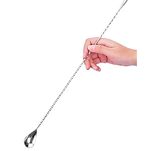 Purefold 15.7 Inches (40 CM) Stainless Steel Bar Spoon, Bartender Cocktail Shaker Cocktail Mixing Spoon,Spiral Pattern