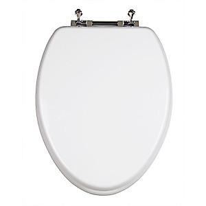 TOPSEAT TinyHiney Potty Elongated Toilet Seat, Adult/Child, w/Chromed Metal Hinges (Elongated White)