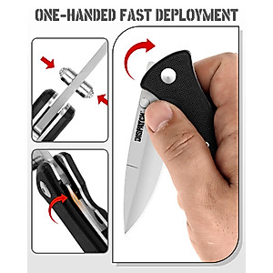 Folding Pocket Knife with Clip, 3 inch 8Cr13MoV Steel Drop Point Blade with G10 Handle, Small EDC Knives for Men Women Outdoor Camping Hunting Hiking Survival Pocketknife