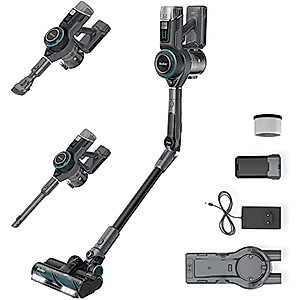 Redkey F10 Foldable Cordless Vacuum 3 in 1 Stick Vacuum Cleaner, Electric Stick Vacuum Cleaner 23Kpa 60 mins Runtime with 2200mAh Detachable Battery for Home Pet Hair Hard Floor Carpet