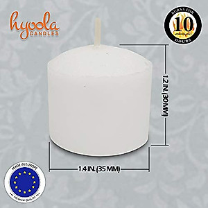 Hyoola Votive Candles - 10 Hour Burn Time - Unscented Candles Votives Bulk - Pack of 50 White Candles - European Made