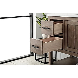 UrbanFurnishing.net - Harvey 48-Inch (48") Rustic Modern Farmhouse Bathroom Vanity - Brown Spruce