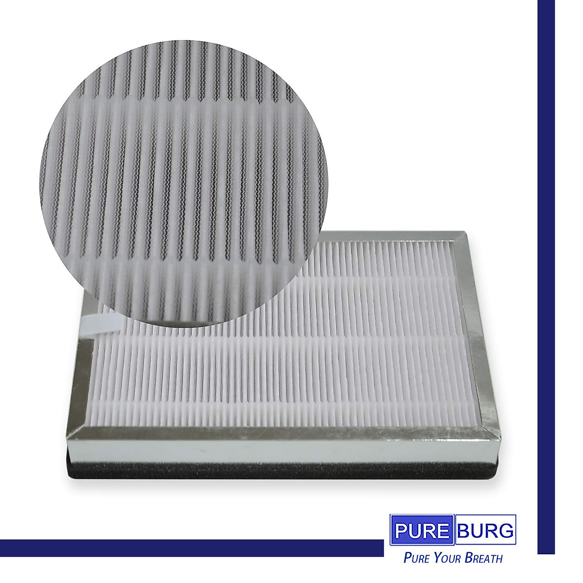 PUREBURG 4-Pack Replacement 3-in-1 High-efficiency HEPA Filters Compatible with Medify MA-25 / MA-25B / MA-25W / MA-25S Air Purifiers