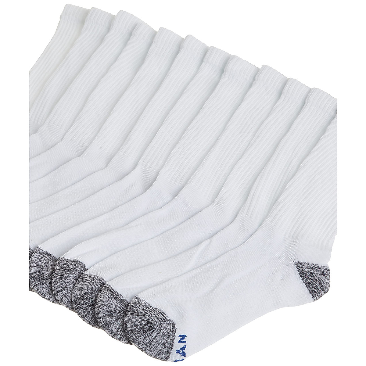Gildan Men's Polyester Half Cushion Crew Socks, 12-Pairs, White, Shoe Size: 6-12