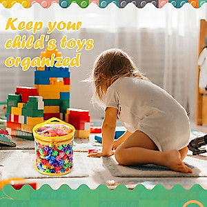 Ribbonlic 3 Packs Toy Storage Bags Transparent Clear PVC Storage Organizer with Zippered, Kids Waterproof Toy Bags for Board Games, Building Blocks, Puzzles and Small Toys (Red, Yellow and Blue)