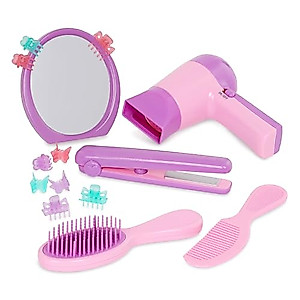 Battat- Play Circle- Hair Dryer With Sounds & Air – Carrying Case – Salon Accessories- Pretend Play Toys- Beauty Shop- 3 years + (15 Pieces)