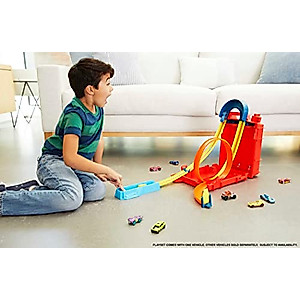 Hot Wheels Track Builder Unlimited Playset Fuel Can Stunt Box, 14 Component Parts & 1:64 Scale Toy Car