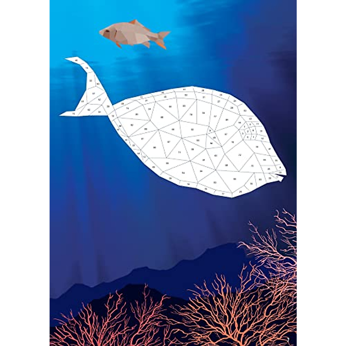 Sticker by Number Nature - 12 Designs Including Mountains, Waves, Flowers, Fish, Frogs, Birds, Dragonfly & More