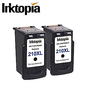 2 Pack Remanufactured Ink Cartridge Replacement for Canon PG 210XL (2 Black) Comptaible with Canon MP495 MP250 MX320 MX410 iP2702 MP280 MX340 MX330 MP240 iP2700 MX420 MP270 MX360 MP490 MP480 MX350 ect