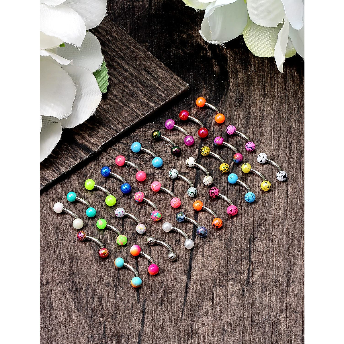 Vsnnsns 16G Rook Earrings Tragus Earring Stud Cartilage Helix Earrings Hoop Snug Piercing Jewelry Stainless Steel Curved Barbell Eyebrow Rings 6mm