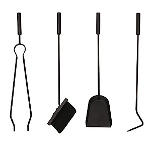 JVL 11-324 Lambeth Contemporary Fireside Companion Arch Tool Set, Steel, Black, 23 x 14 x 66 cm, 4 Pieces …