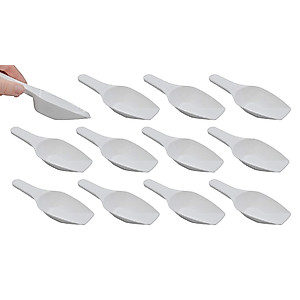 EISCO 12PK Scoops, 50ml (1.7oz) - Polypropylene Plastic - Flat Bottom - Excellent for Measuring & Weighing - Autoclavable