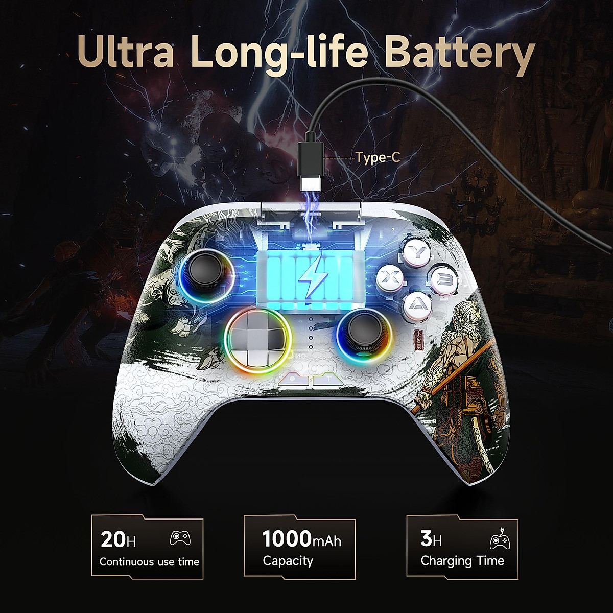 EasySMX X15 PC Controller - Enhanced Wireless Bluetooth Controller with Hall Joysticks/Hall Triggers/RGB Lighting - No Stick Drift, No Dead Zone - Work for Windows PC, Android, Steam and Switch