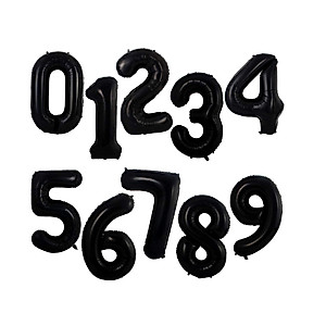 40 Inch Large Foil Helium Number Balloon Birthday Wedding Party 0-9 (Black, 2)