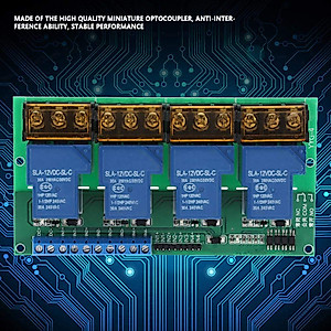 YYG-4 Four Way Relay Module, 30A Control Panel Optocoupler Isolation High Power AC 250V/30A, Less Than DC 30V/30A(12VDC)