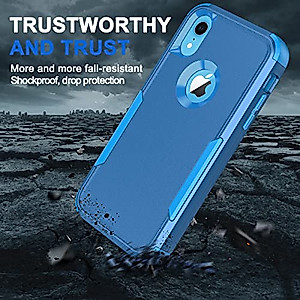 Lfurxzek for iPhone XR Case Heavy-Duty Tough Rugged Lightweight Slim Shockproof Protective Full Body Protection Shockproof Silicone Case for iPhone XR 6.1 Inch Blue