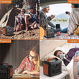 SBAOH Portable Power Station, 300W 296Wh Solar Generator Quick Charge / 110V AC Outlets/DC Ports and LED Flashlight, Lithium Battery Backup for Home Outdoor Travel Camping Blackout