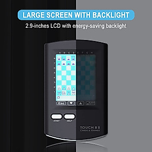 Vonset Touch Electronic Chess 8 in 1 Chess Handheld Electronic Chess Game for Kids and Adults to Learn Chess Travel Chess Set with Stylus Large LCD Display Gift