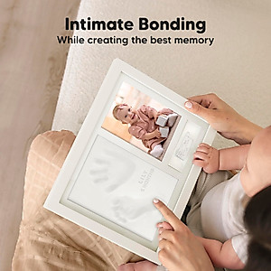 KeaBabies Baby Footprint Kit - Baby Hand and Footprint Kit, Baby Shower Gifts for Mom, Baby Keepsake, Personalized Baby Picture Frame Print Kit, Baby Handprint Kit, Mother's Day Gifts (Alpine White)