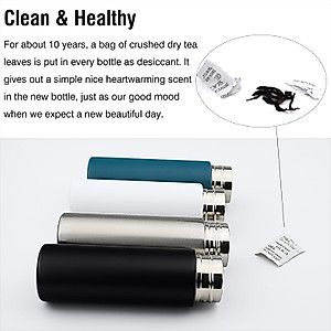 Dxobay Cute Small Water Bottle, 4.4 Fl. Oz, Blue Powder Coated, Mini Slim Flask for Kids, Portable Skinny Purse Water Bottle, Vacuum Insulated Reusable Leak Proof Stainless Steel Hydroflask Thermos