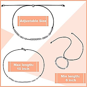 Batiyeer 6 Pieces Inspirational Morse Code Bracelet Adjustable Silver Bracelets for Women Encouragement Gifts Teacher Sister Mom Teenager Daughter Birthday Christmas Graduation