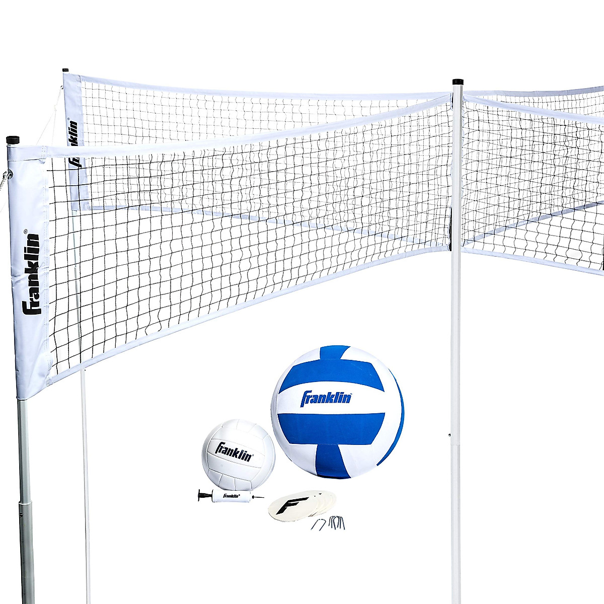 Franklin Sports Four Square Volleyball - Quad Volleyball 4 Way Net Game Set - Backyard + Beach 4 Square Volleyball Net + Game Set - Perfect Outdoor + Tailgate Family Game