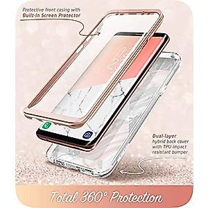 i-Blason Cosmo Full-Body Bumper Case for Galaxy S9 Plus 2018 Release, Thermoplastic Polyurethane, Shock-Absorbent, Marble