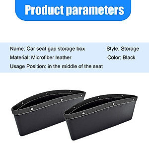 gunhunt Pack-2 Car Seat Gap Organizer, Leather Storage Box, Car Seat Gap Filler, Universal Organizer Storage Box to Hold Keys, Coins, Phone, Cards, Pens (Black)