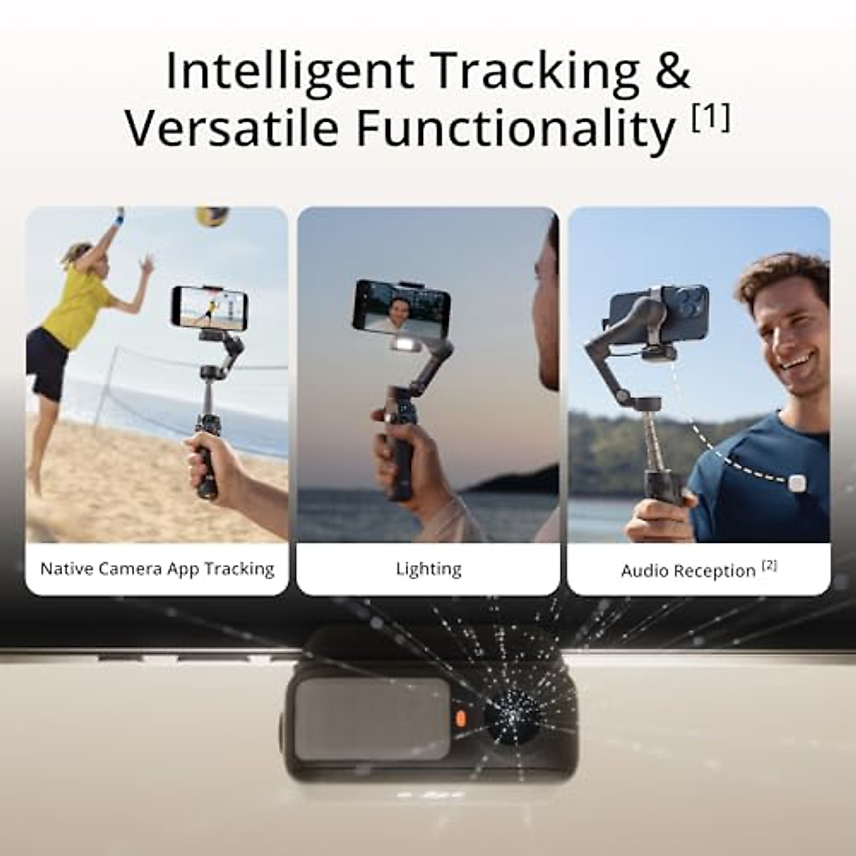 DJI Osmo Mobile 7P Gimbal Stabilizer for iPhone, Android, Native Tracking, Lighting, 3-Axis Phone Gimbal, Quick Launch, One-Tap Edit, Built-in Extension Rod & Tripod, 10hrs Use, Phone Charging
