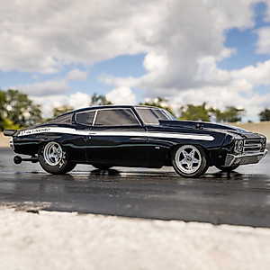 Losi RC Car 1/16 1970 Chevelle 2 Wheel Drive Mini No Prep Drag Car RTR Includes Everything Needed no Other purchases Required Black LOS01023T2