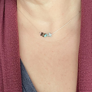 Silver Pisces Necklace Raw Crystals Zodiac Necklace for Women, Natural Stone Zodiac Sign Choker Astrology Jewelry Healing Crystals Horoscope Gifts