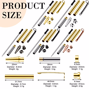 Colarr 20 Pcs 7mm Slimline Pen Kit with Refill Wood Turning Twist Pen Kit Lathe Turning Supplies for DIY Copper Pen Making Friend Teacher Students Gifts(Assorted Color, 20 Sets)