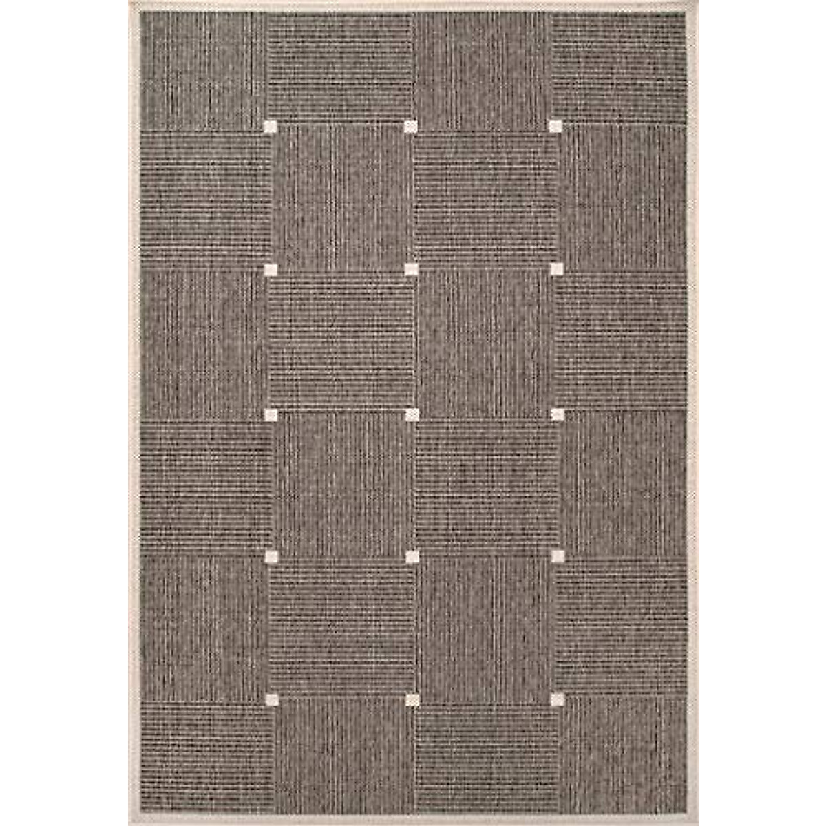 nuLOOM Frontier Glen Check Indoor/Outdoor Area Rug, 5' x 8', Grey
