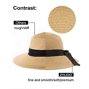Zylioo Oversized XXL Straw Sun Hats,Foldable Brim UV Beach Hats,Cooling Summer Hats with Detachable Chin Strap