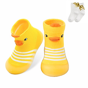 ZURLEFY Baby First Walking Shoes, Cute Duck Baby Sock Slipper, Sneakers for Unisex Newborn Infants Toddlers Boys Girls(37-05XL)