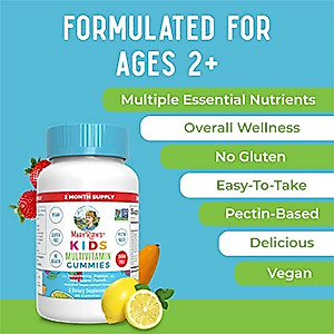 MaryRuth's Kids Multivitamin Gummies | Sugar Free | 2 Month Supply | Kid & Toddlers Age 2+ Daily Multivitamin: Vitamin C, D3, Zinc | Kids Vitamins | Only 1 Gummy Per Day | 60 Ct (60 Day Supply)