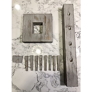 16" Solid Wood Coffee Mug Stand | Coffee Mug Tree | Coffee Mug Rack | Coffee Cup Holder | Adjustable / Removable Hooks | Holds 10 Mugs | Collapsible for Storage | Jewelry / Watch Organization (Gray)