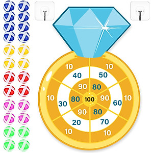 Fanfanwin Bridal Shower Games Ring Shape Dart Board with 24 Sticky Balls Bridal Shower Favors Wedding Party Supply Engagement Bachelorette Party Gifts