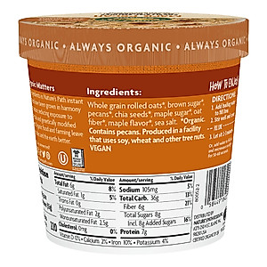 Nature's Path Organic Maple Pecan Oatmeal, 2 oz (Pack of 12), Non-GMO
