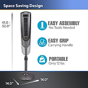 Lasko 2535 52" Oscillating Pedestal Fan, 52 Inch, Silver Gray