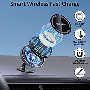 Magnetic Wireless Car Charger Mount Compatible with Magsafe iPhone14 /iPhone 13/ iPhone 12/12 Mini/12 Pro/12 Pro Max, 15W Fast Charging Air Vent Magnet Accessories Car Phone Holder